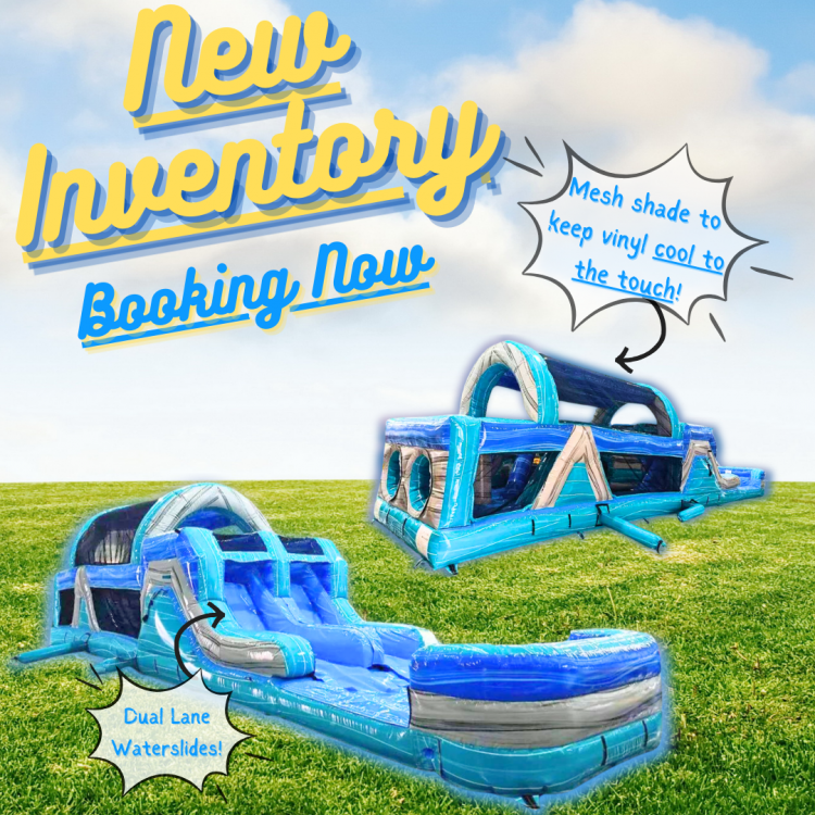 46' Bahama Obstacle Course w/ Dual Lane Water Slide - Jump City Rentals